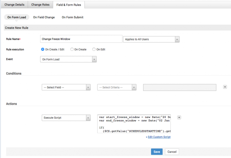 Managing A Change Freeze Window In ServiceDesk Plus Enterprise - Set3 ...